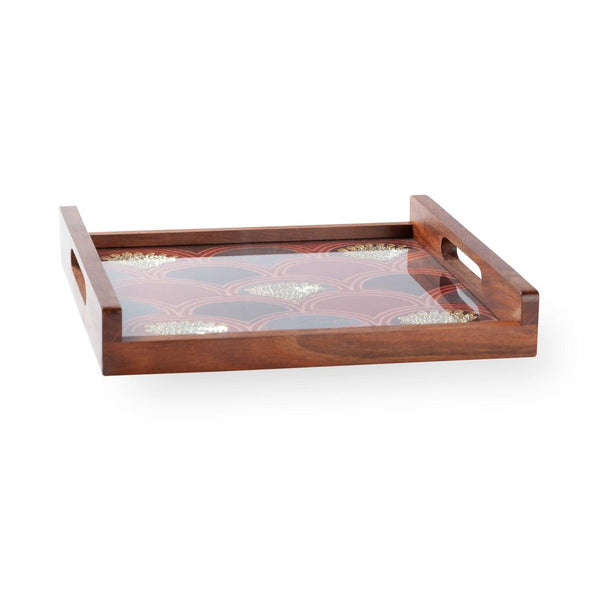 Gota Patti Wooden Tray 11.5x11.5 Inches, Fish Scale – Eyaas